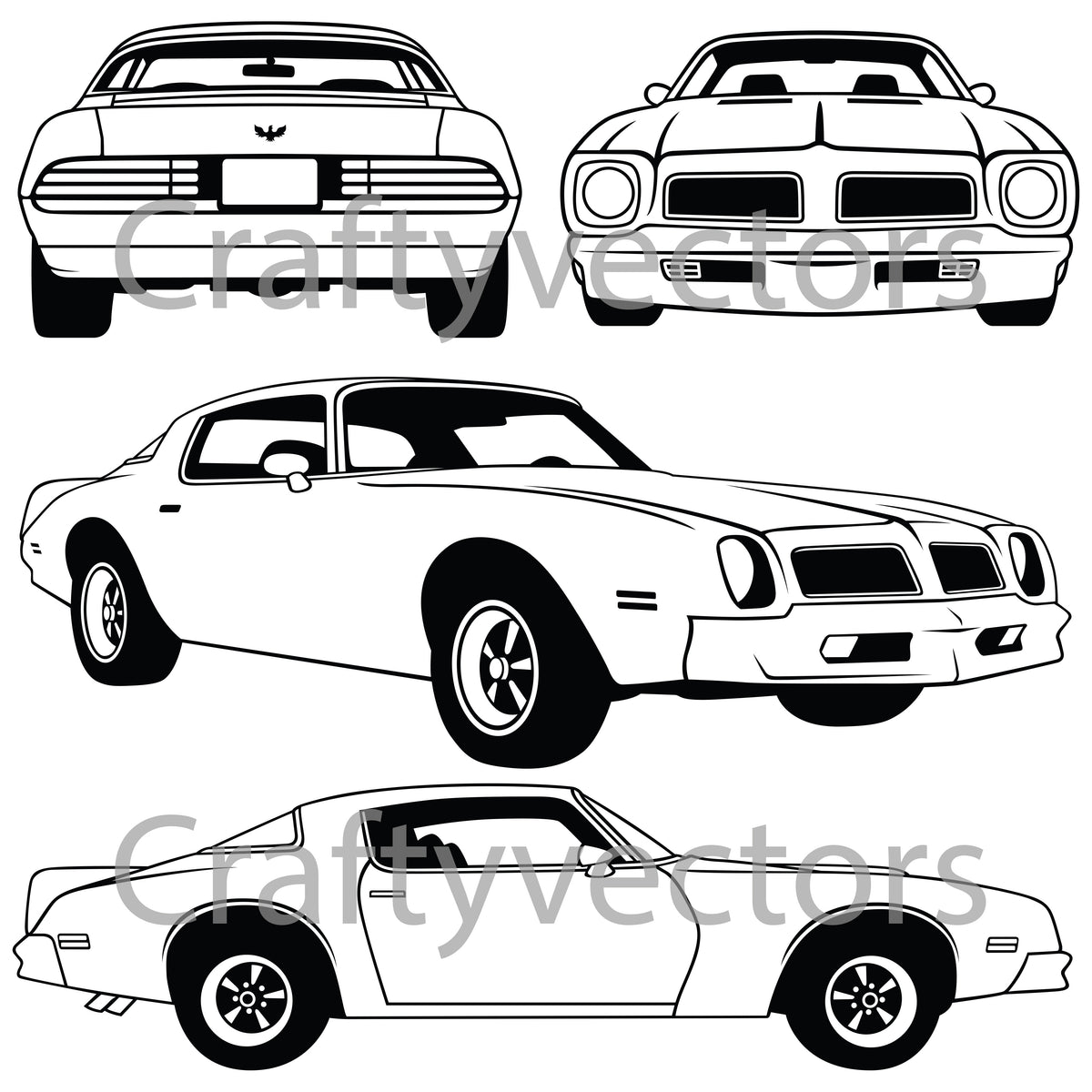 Pontiac SVG Vector Files for Crafting. – Crafty Vectors