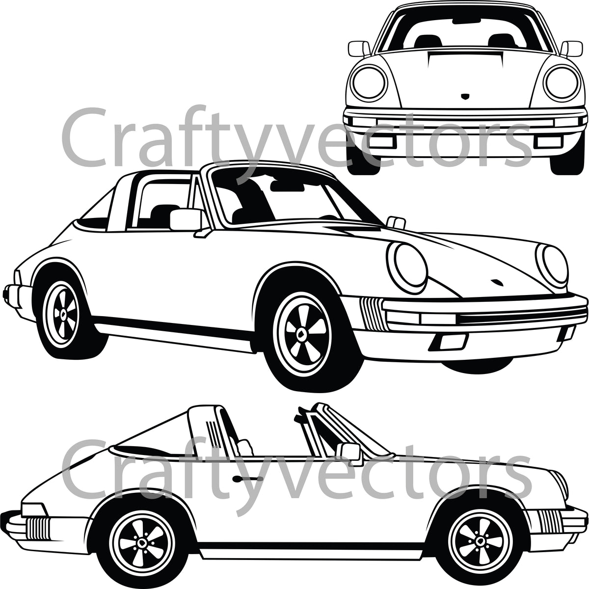 Porsche SVG Vector Files for Crafting. – Crafty Vectors