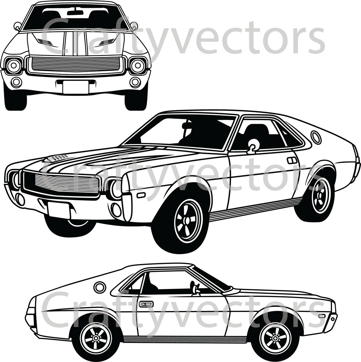 AMC AMX 1968 Vector Files – Crafty Vectors