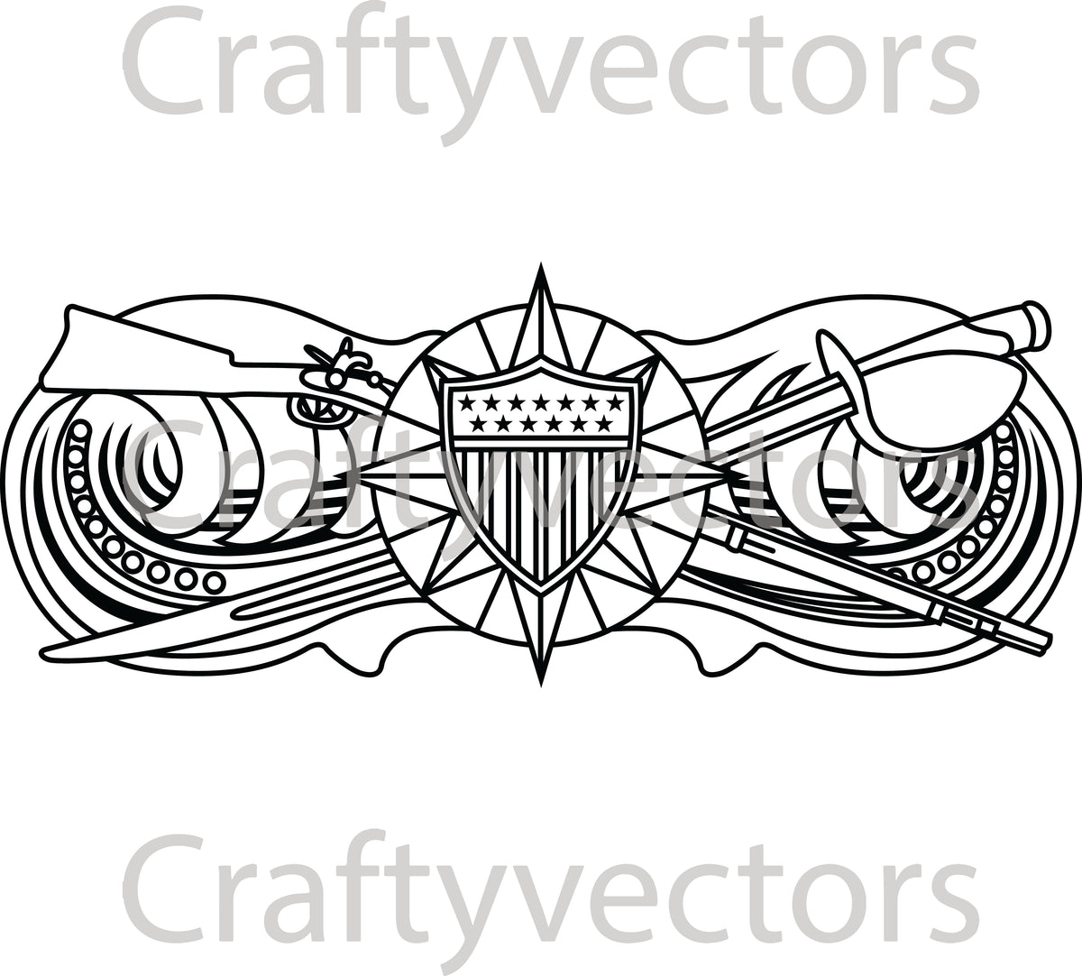 USCG Advanced Coxwain for Law Enforcement Badge Vector File (Copy ...