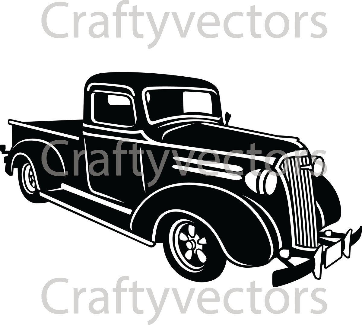 Chevrolet 1/2 Ton Pickup 1937 Vector (Copy) – Crafty Vectors