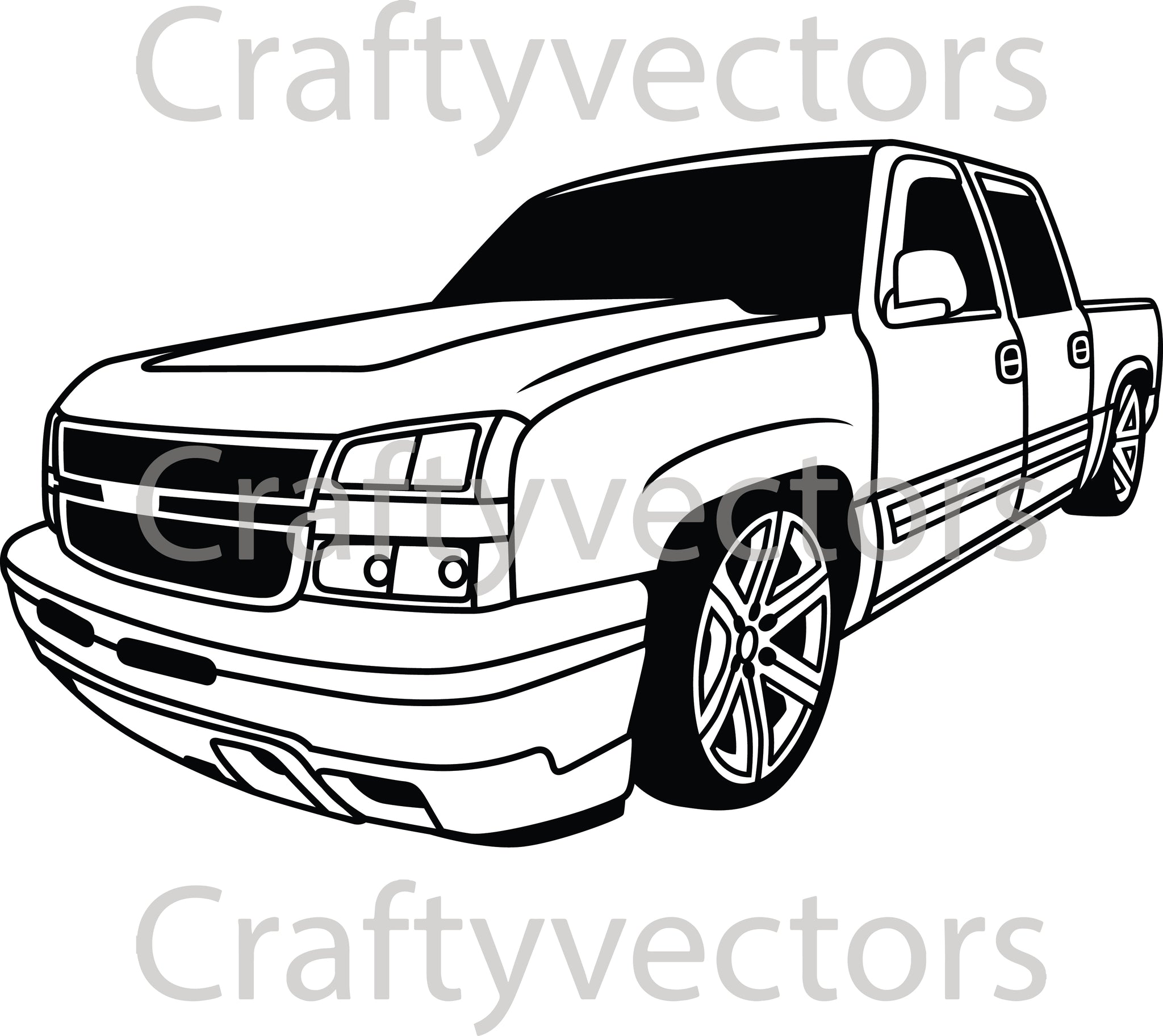 Chevrolet Silverado 2005 Hot Rod Vector – Crafty Vectors