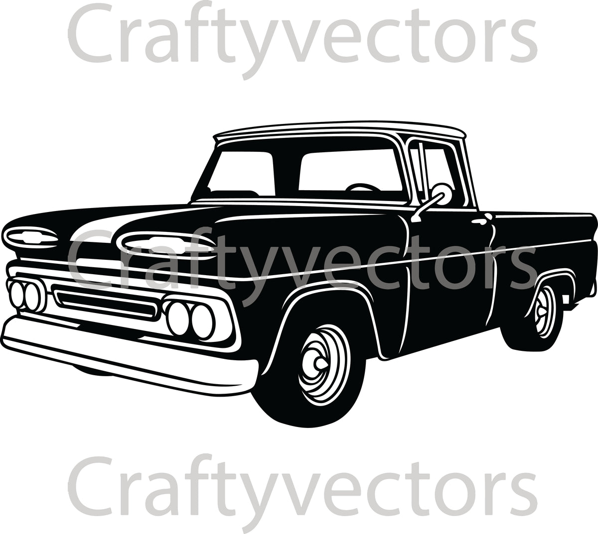 Chevrolet Apache 1961 CNC Vector – Crafty Vectors