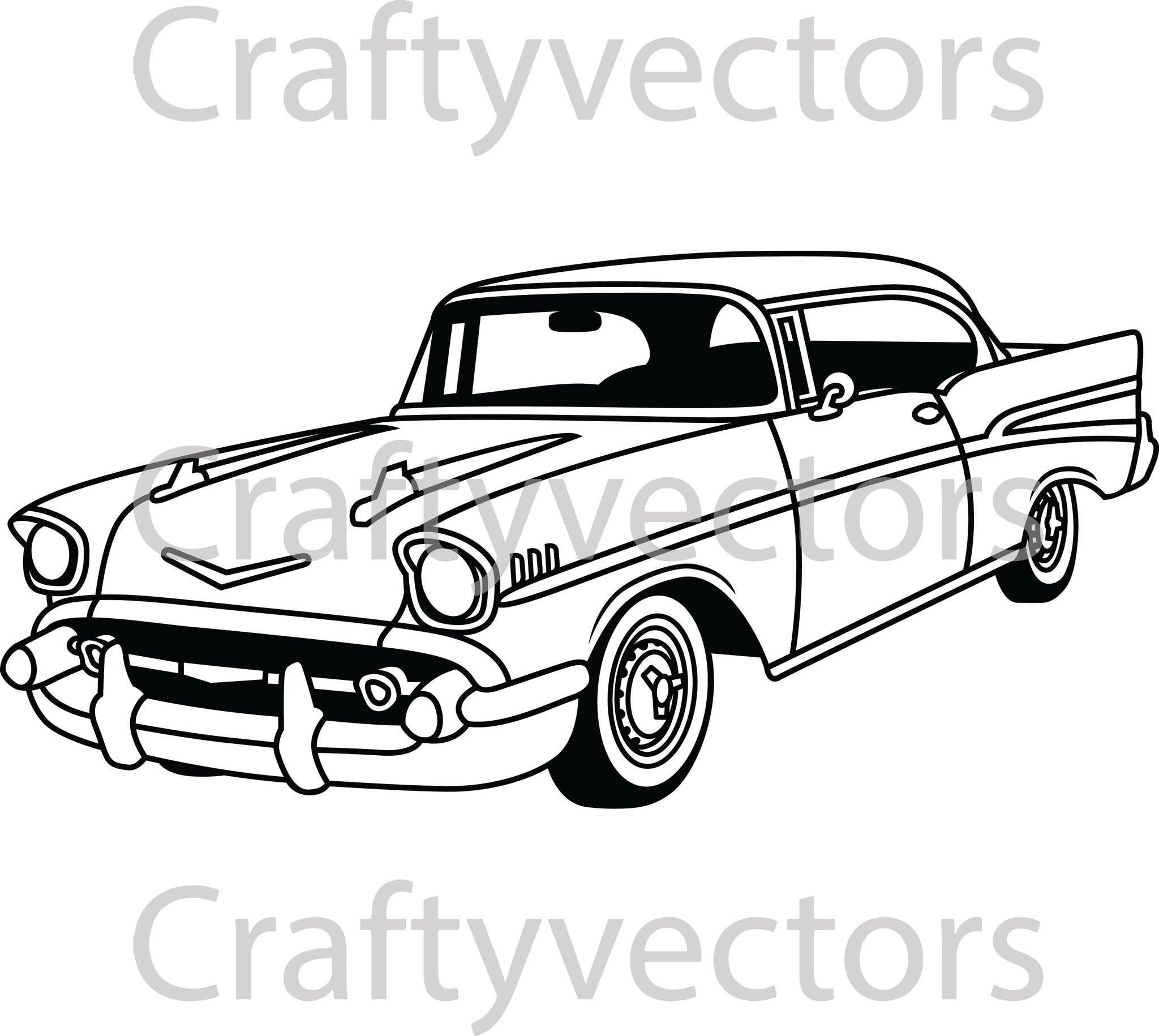 Chevrolet Bel Air 1957 Vector – Crafty Vectors
