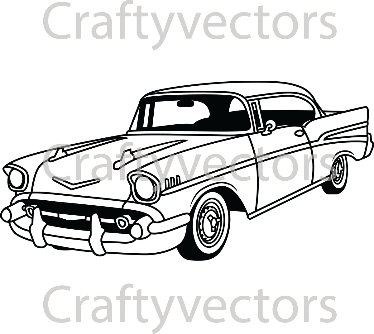 Chevrolet Bel Air 1957 Vector – Crafty Vectors
