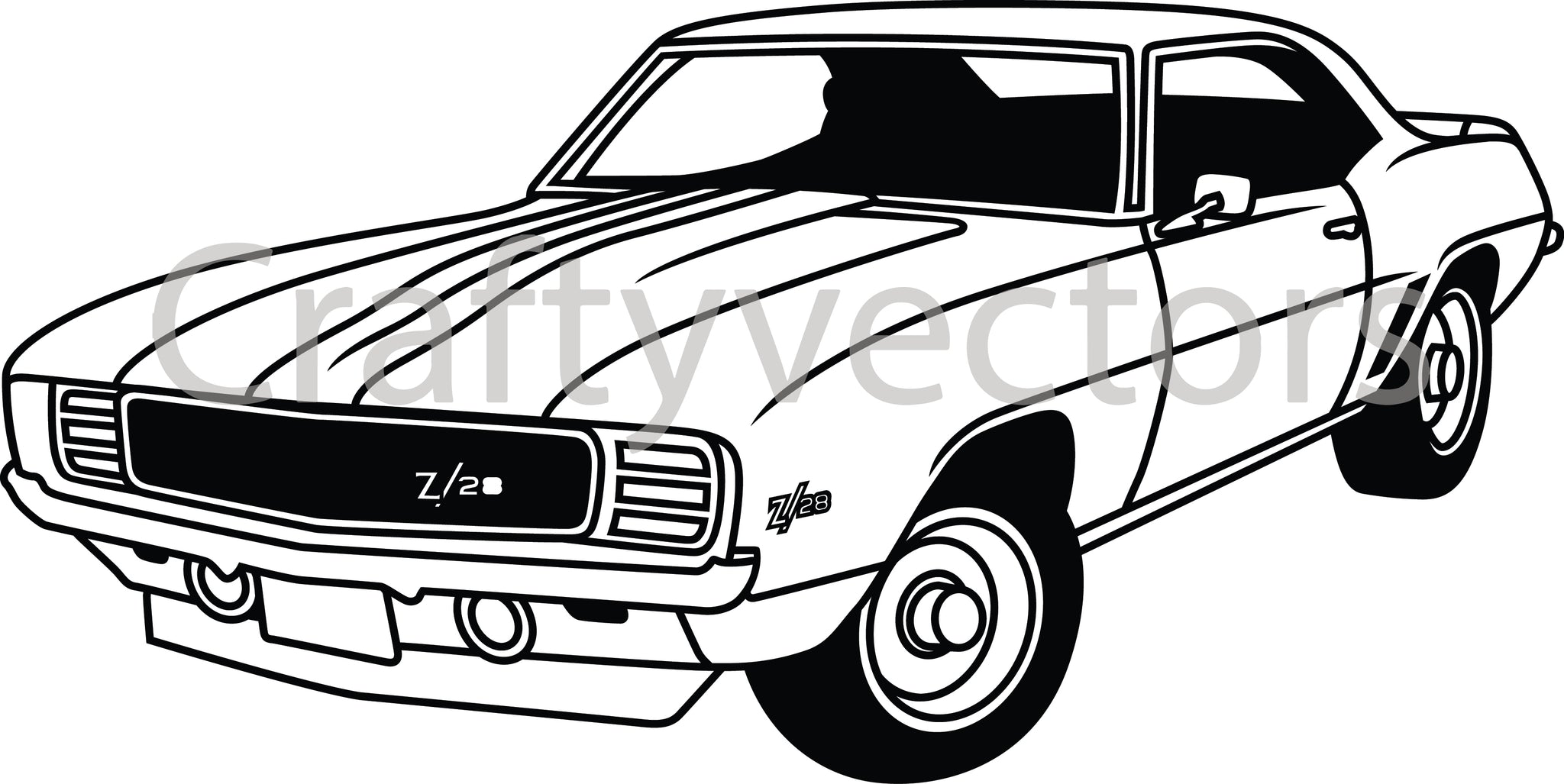Chevrolet Camaro 1969 Z28 Vector – Crafty Vectors
