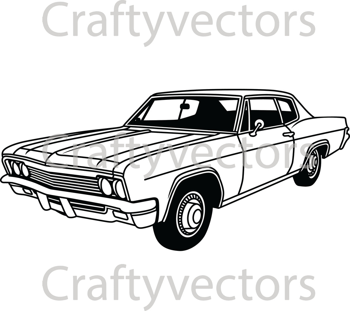Chevrolet Caprice 1966 Vector – Crafty Vectors