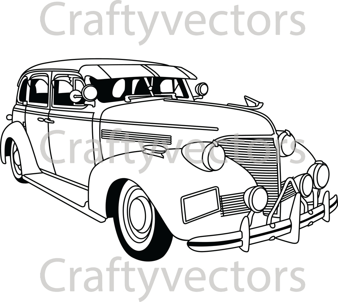 Chevrolet Fleetline 1939 Vector – Crafty Vectors