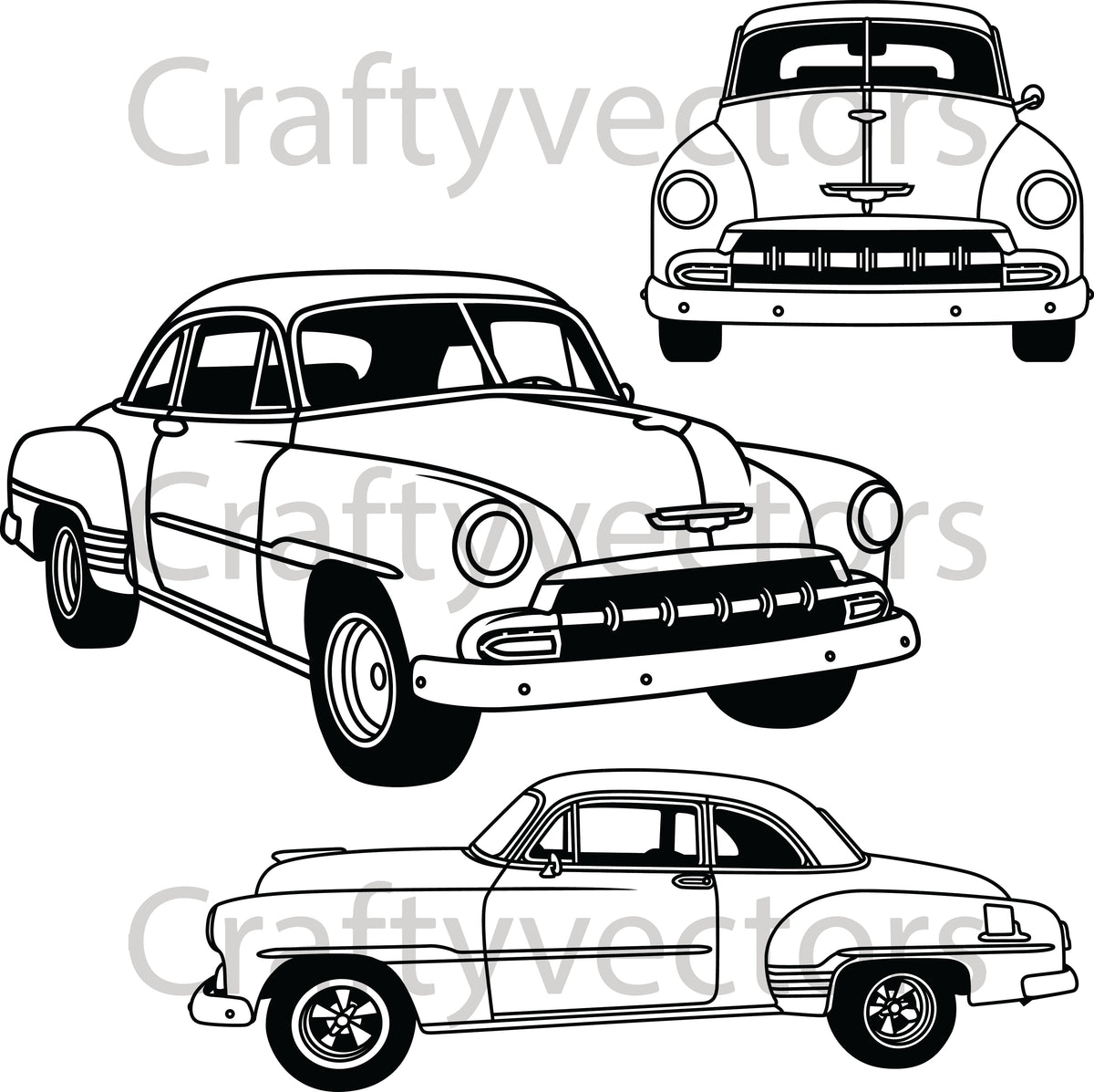 Chevrolet Styleline Deluxe 1952 Vector – Crafty Vectors