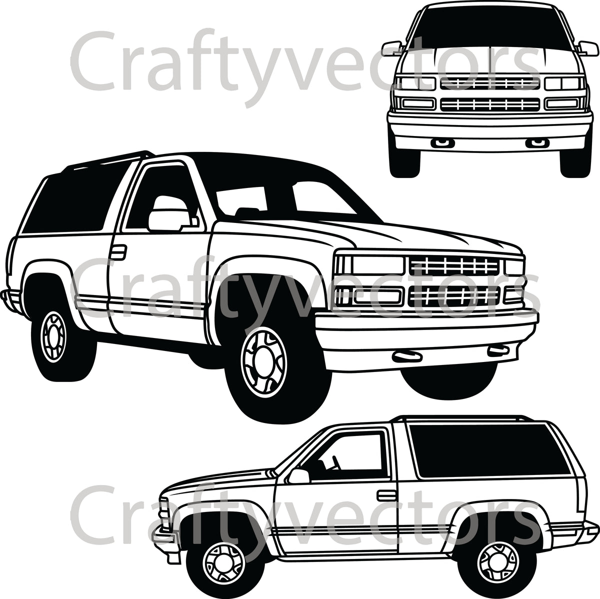 Chevrolet Tahoe 1996 Vector – Crafty Vectors