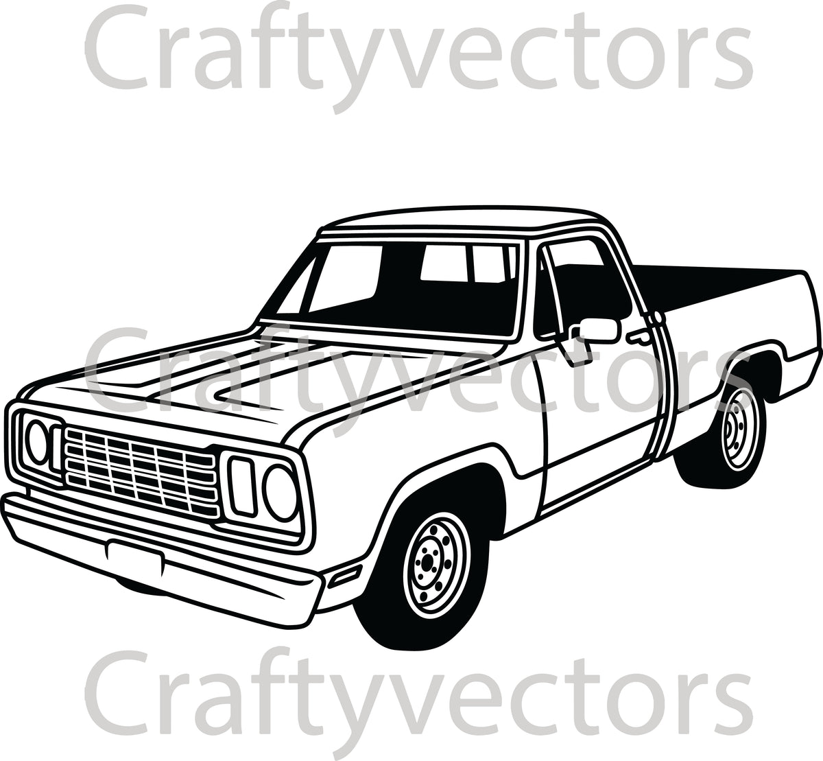 Dodge D150 1978 Vector – Crafty Vectors