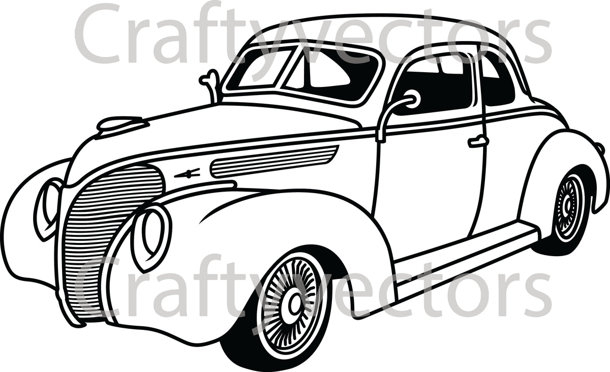 Ford Standard Coupe 1938 Vector – Crafty Vectors