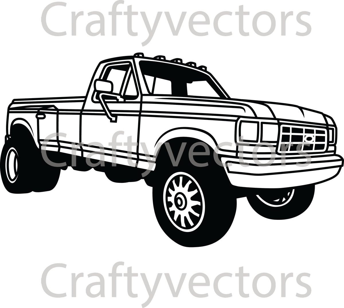 Ford F350 Single Cab Dually Vector – Crafty Vectors