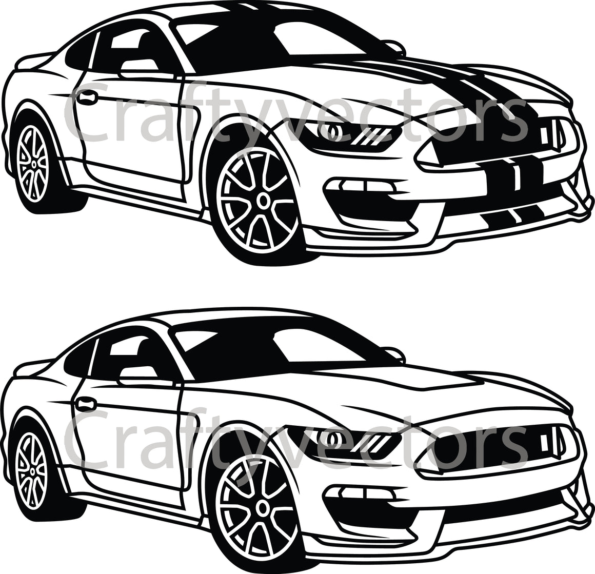 Ford Mustang Car Vector Cut Files SVG, DXF, PNG JPEG & EPS – Crafty Vectors