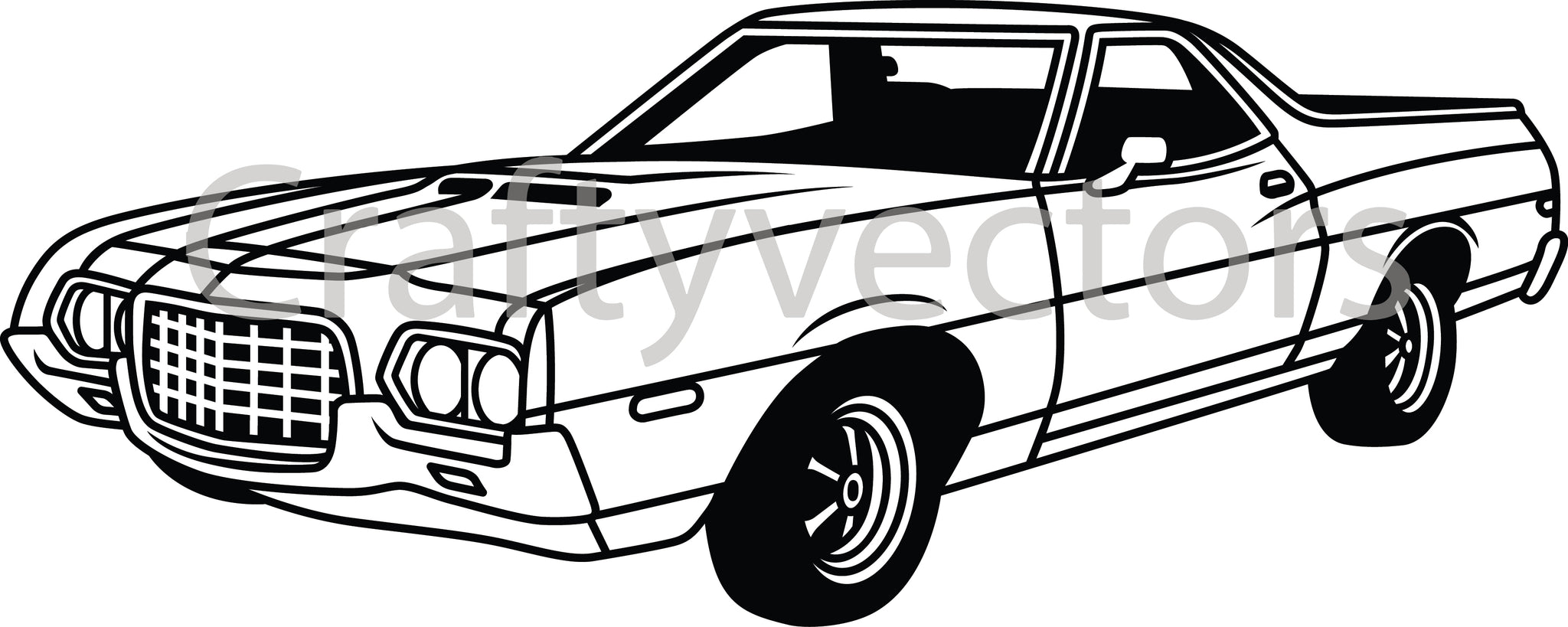 Ford Ranchero GT 72 Vector – Crafty Vectors