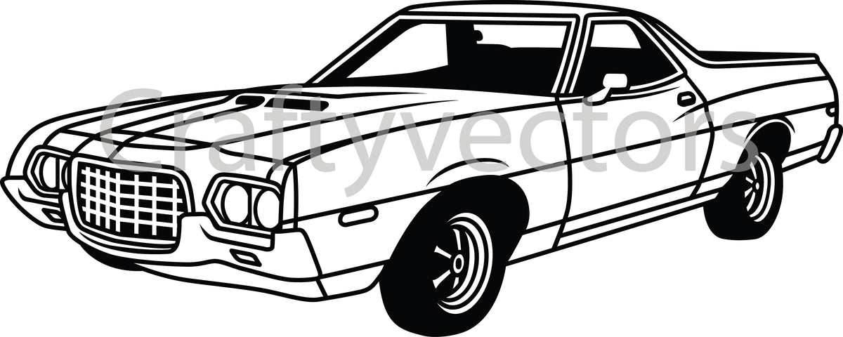 Ford Ranchero GT 72 Vector – Crafty Vectors