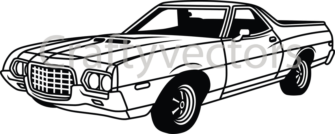 Ford Ranchero GT 72 Vector – Crafty Vectors