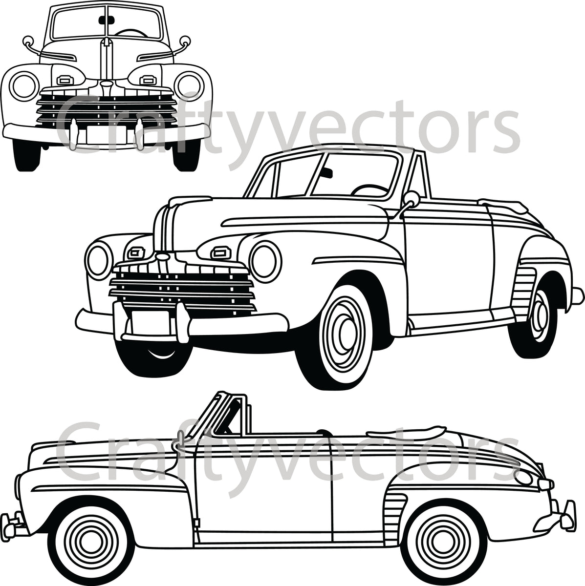 Ford Super Deluxe 1946 Vector – Crafty Vectors