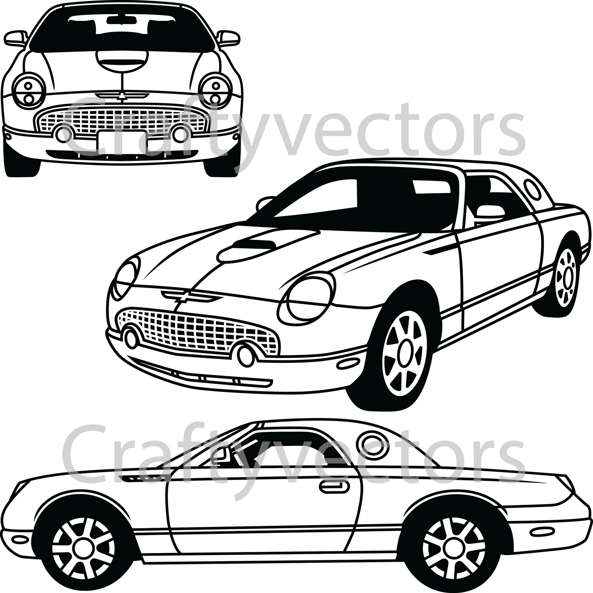 Ford Thunderbird 2002 Vector – Crafty Vectors