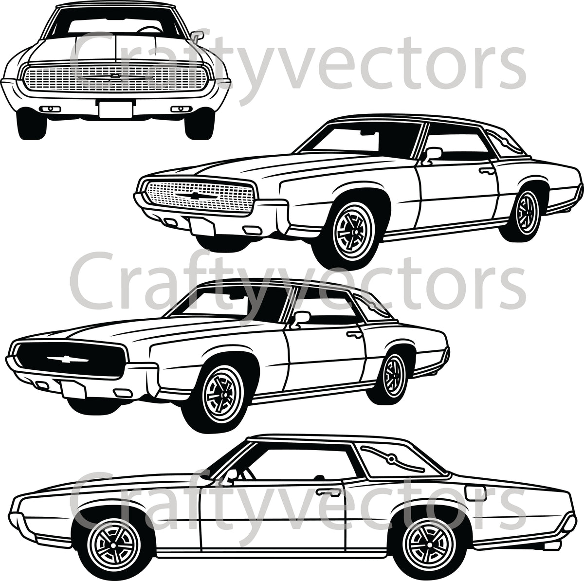 Ford Thunderbird 1967 to 71 Vector – Crafty Vectors