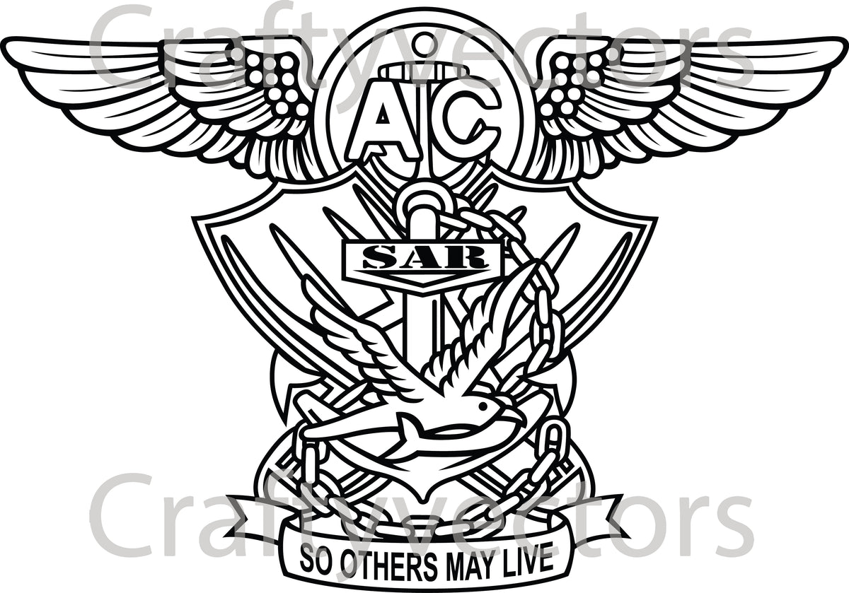 Navy Air Rescue Swimmer Badge Vector File – Crafty Vectors