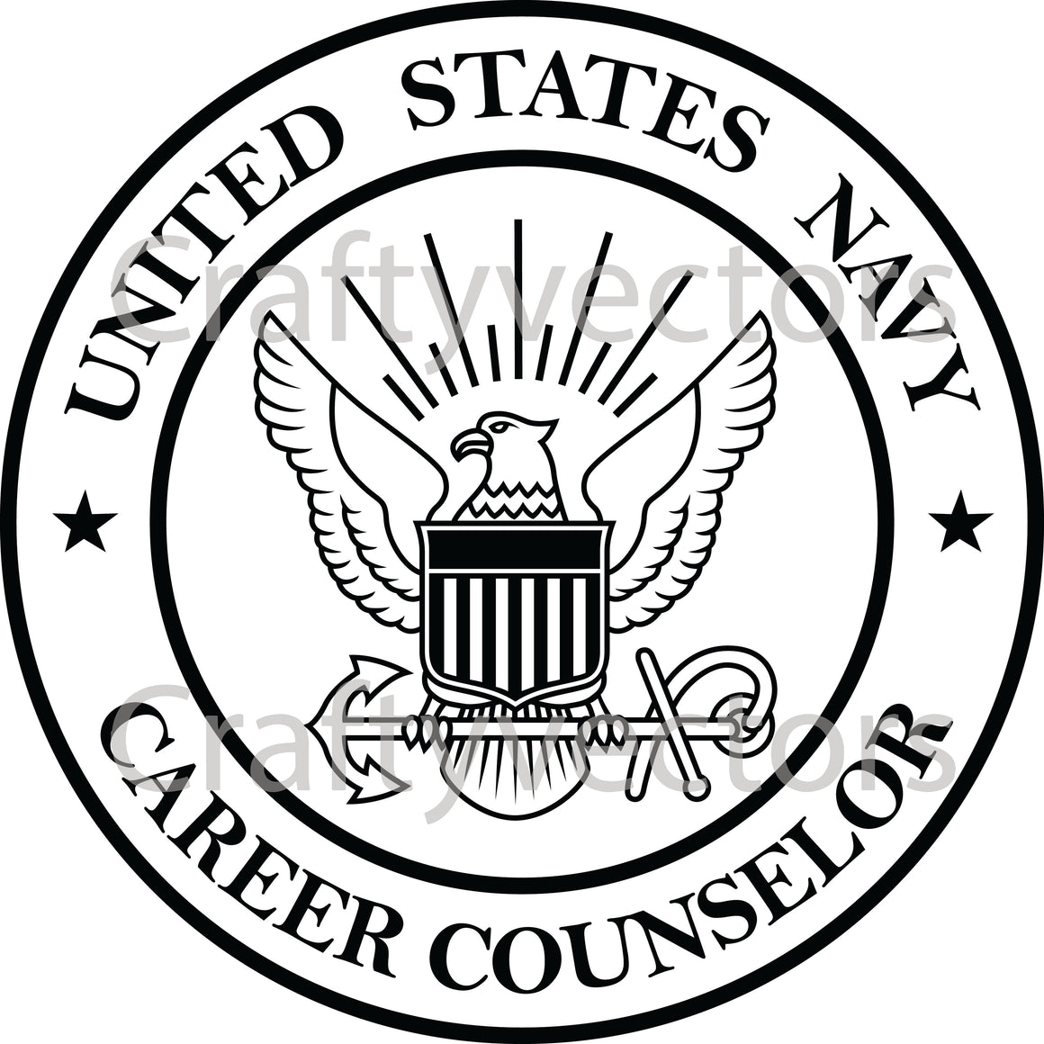 Navy Career Counselor Badge Vector File (Copy) – Crafty Vectors