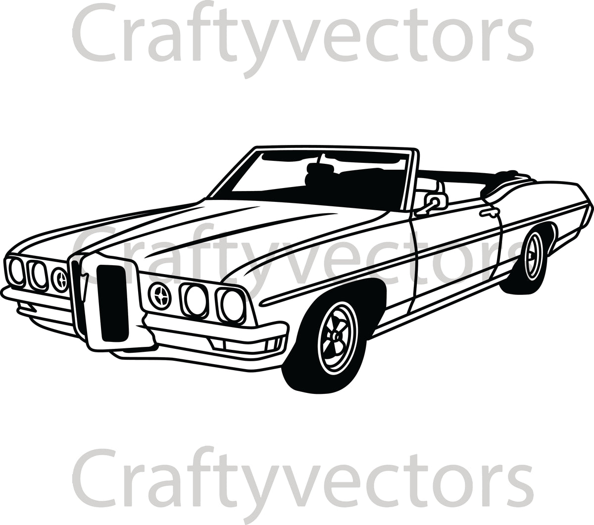 Pontiac Catalina 1970 Convertible Vector – Crafty Vectors