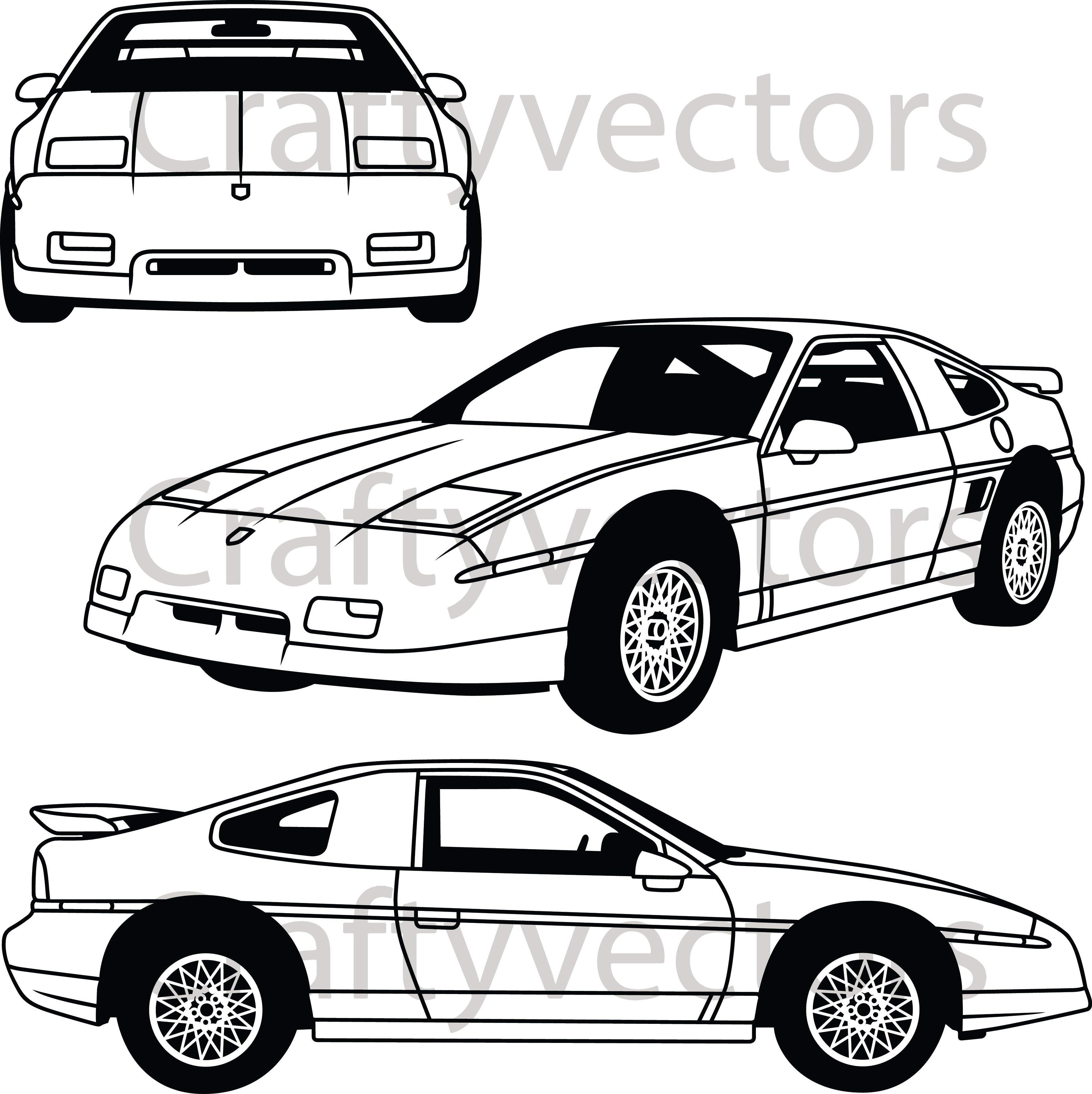 Pontiac Fiero Drawings Collectible Classic: 1984 1988 Pontiac Fiero