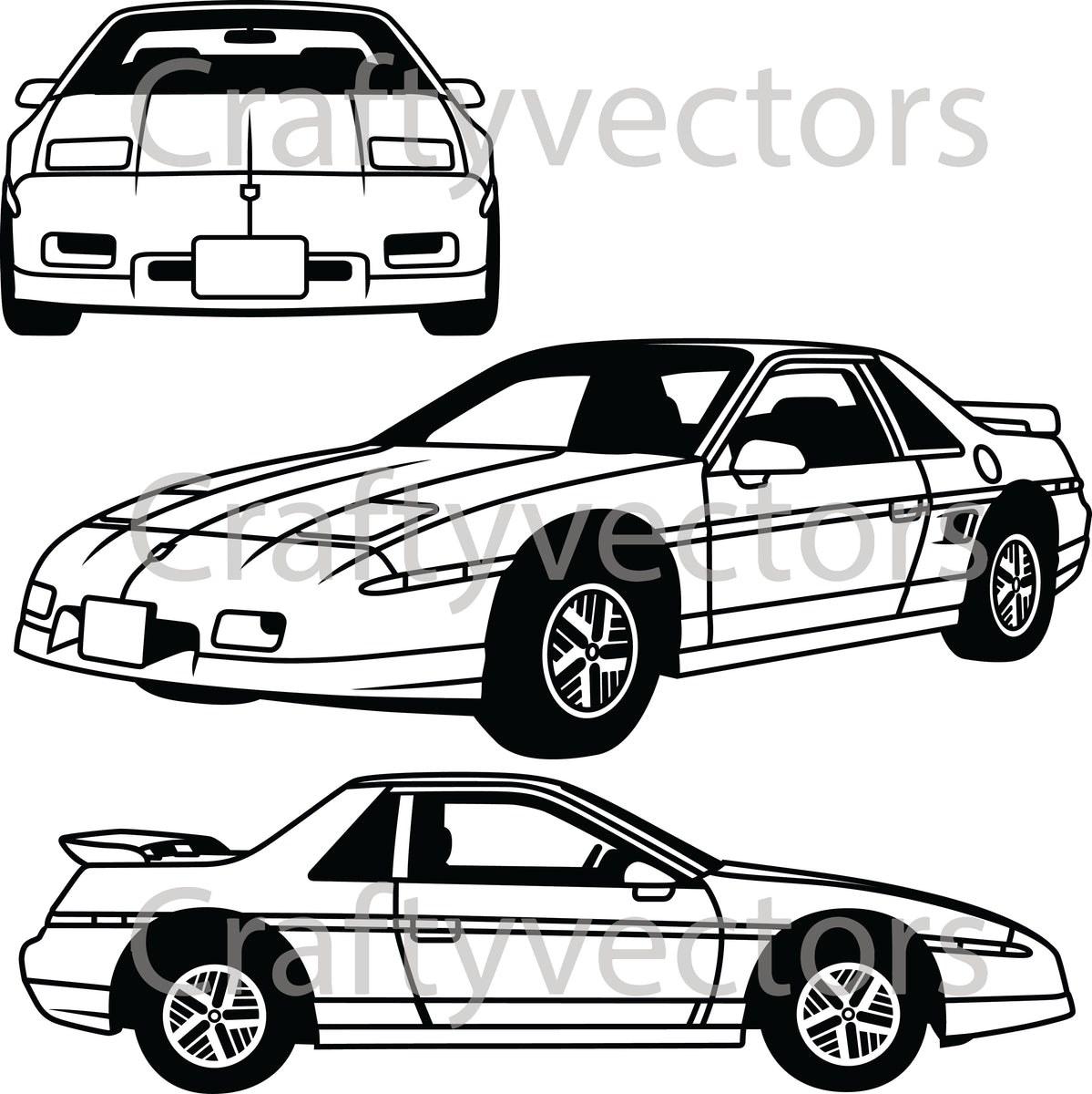 Pontiac Fiero GT 1985 Vector – Crafty Vectors
