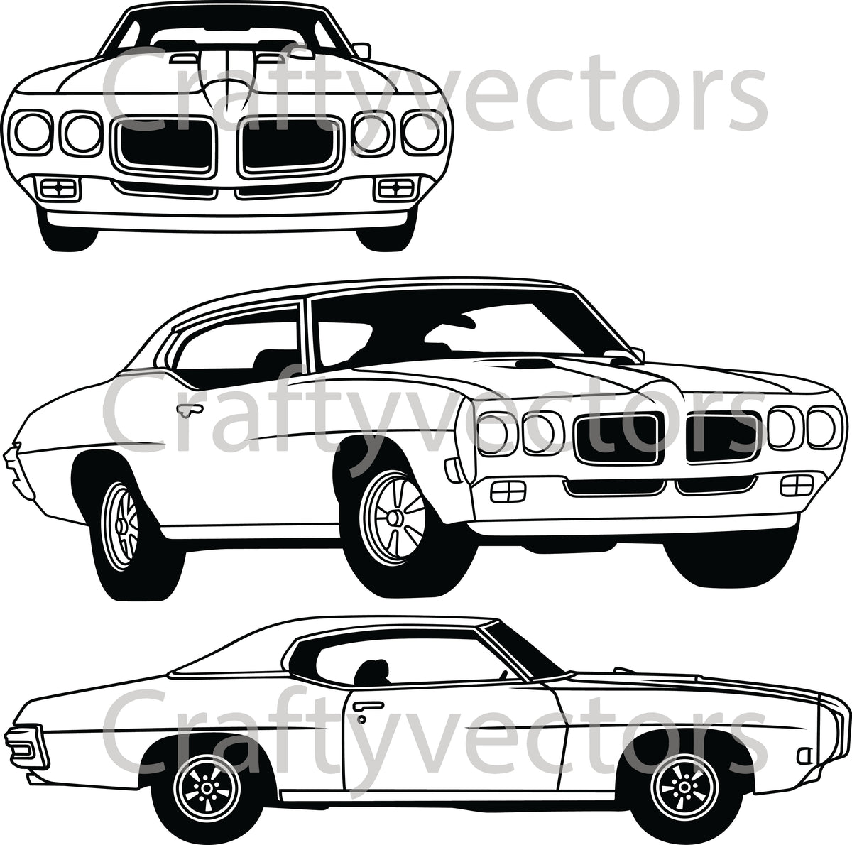 Pontiac GTO 1970 Vector – Crafty Vectors