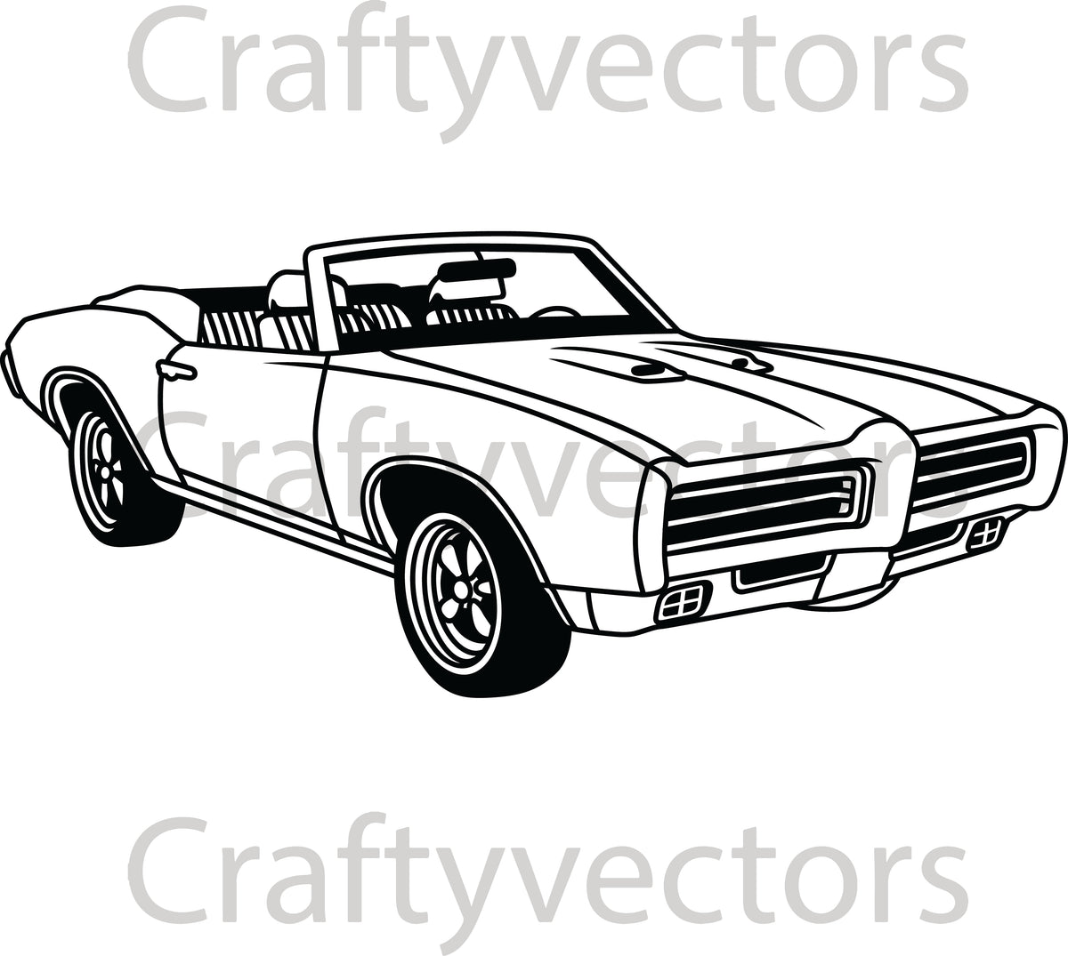 Pontiac GTO 1969 Convertible Vector – Crafty Vectors