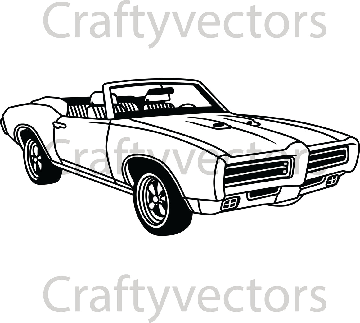 Pontiac GTO 1969 Convertible Vector – Crafty Vectors