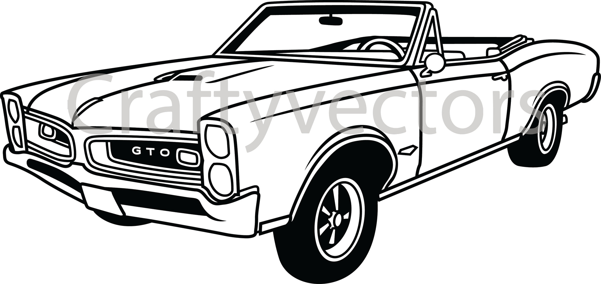 Pontiac GTO 1966 Convertible Vector – Crafty Vectors