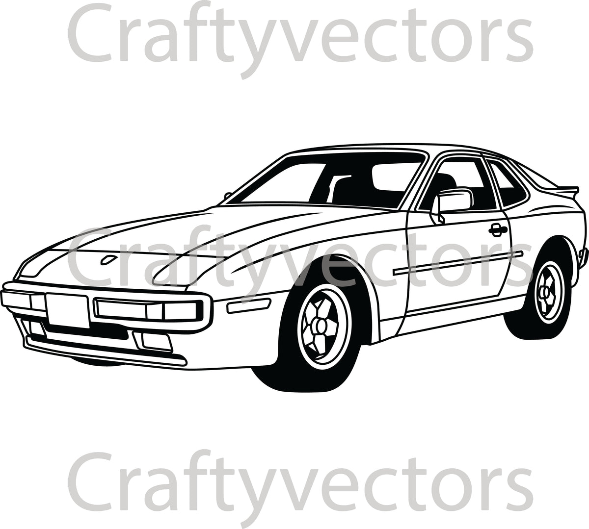Porsche 944 Vector – Crafty Vectors