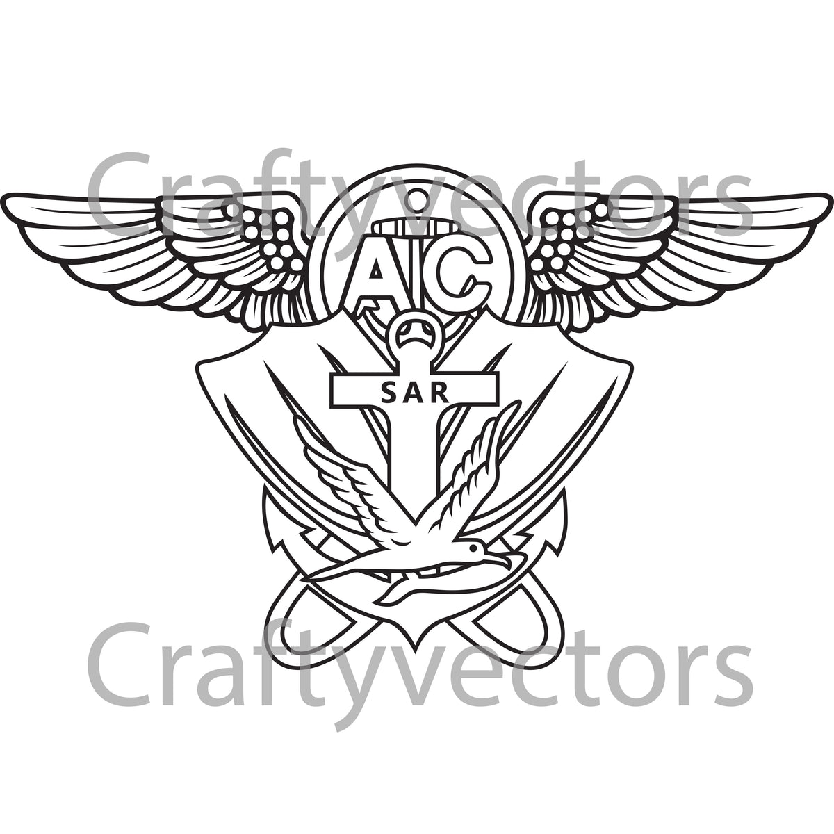 Air Rescue Swimmer Badge Vector File – Crafty Vectors