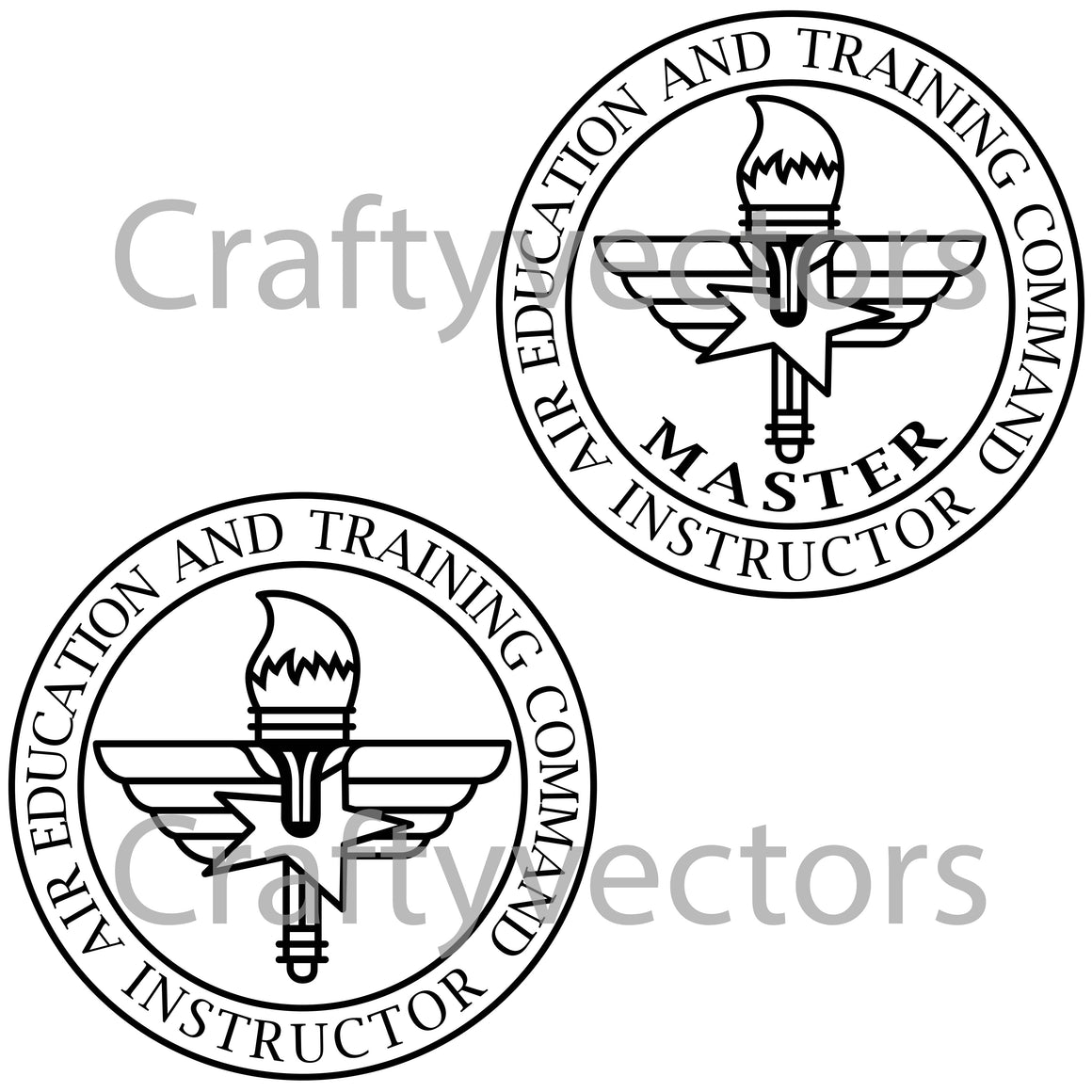 Air Force Air Education Training Instructor Badge Vector File – Crafty ...