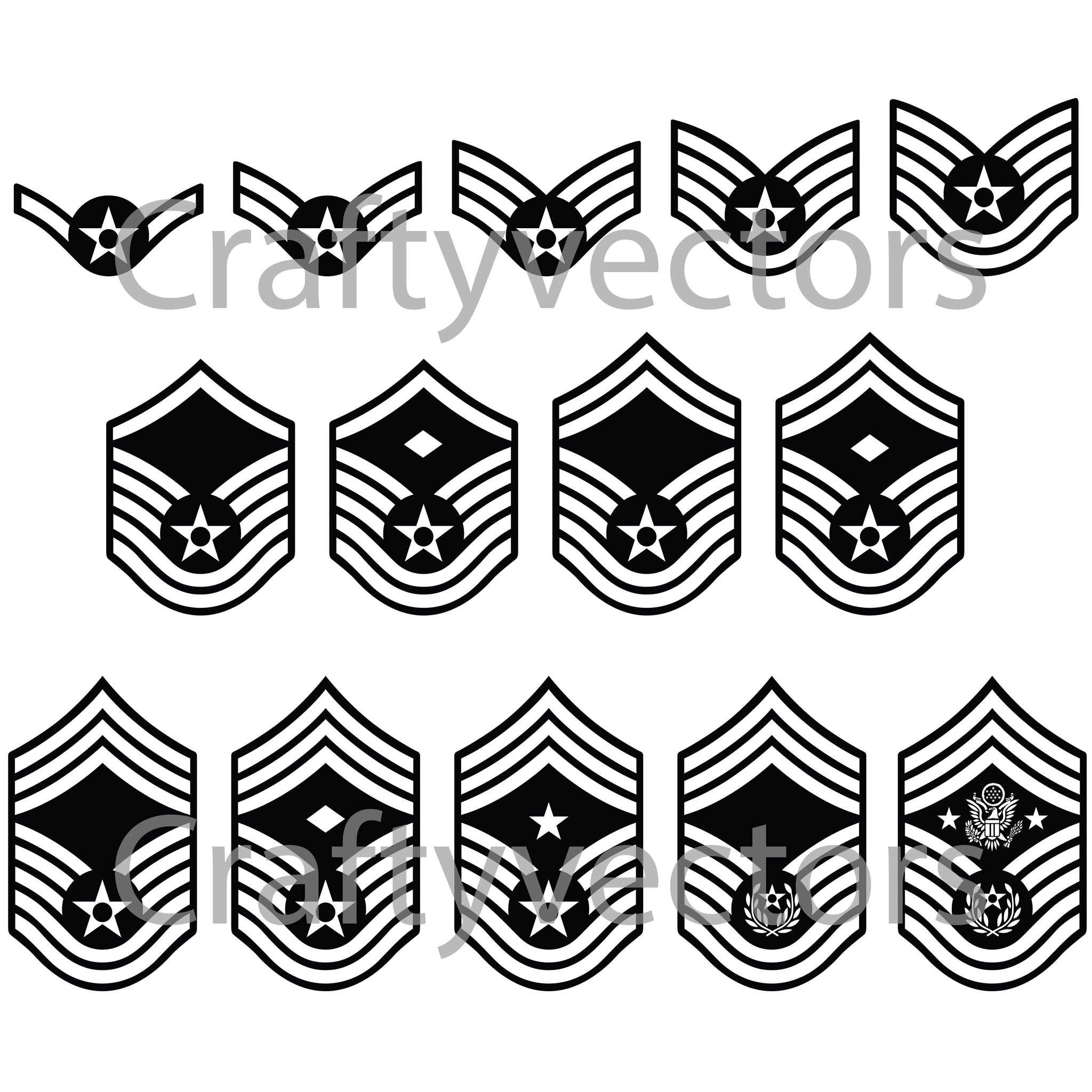 Air Force Ranks Vector File – Crafty Vectors