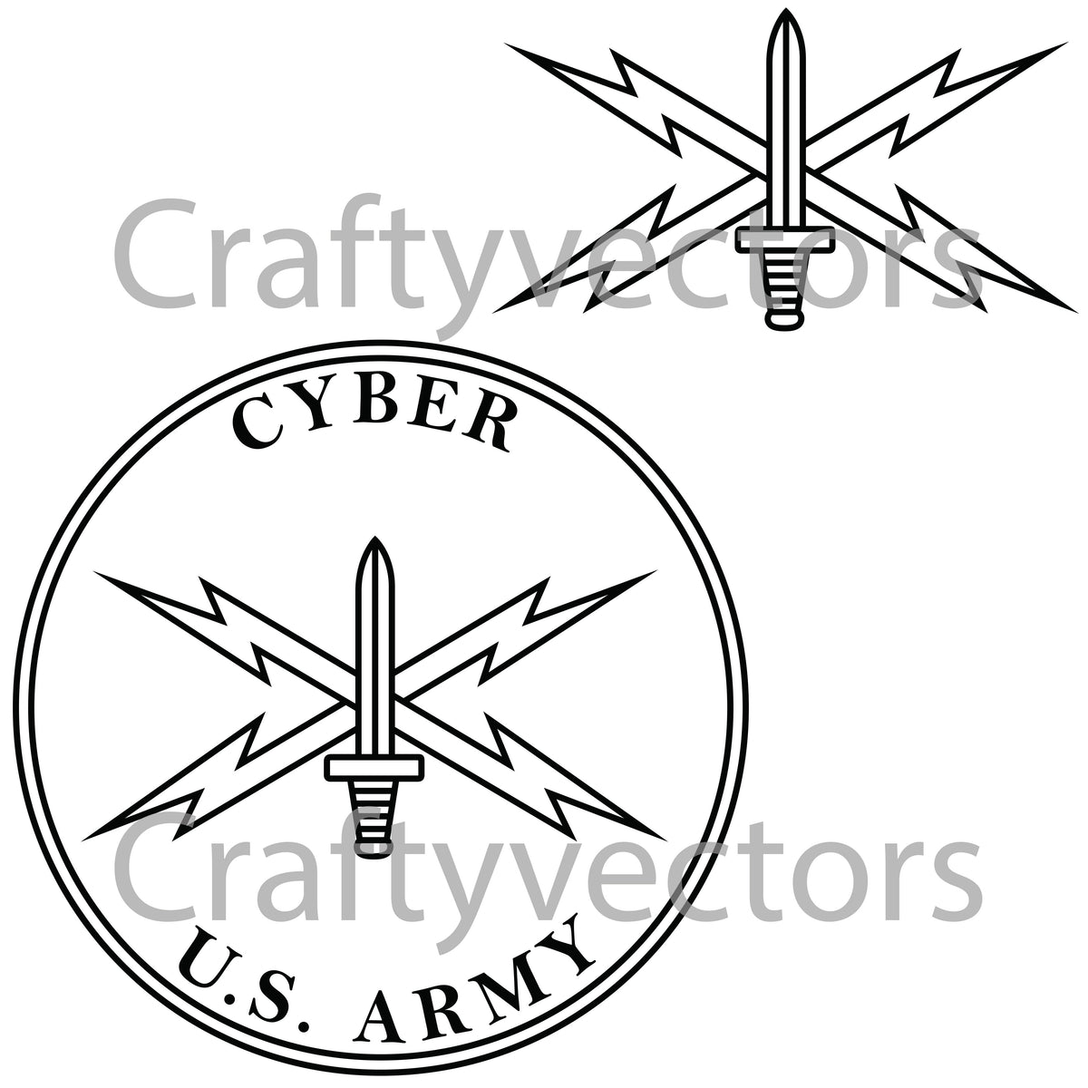 Army Cyber Corps Badge Vector File – Crafty Vectors