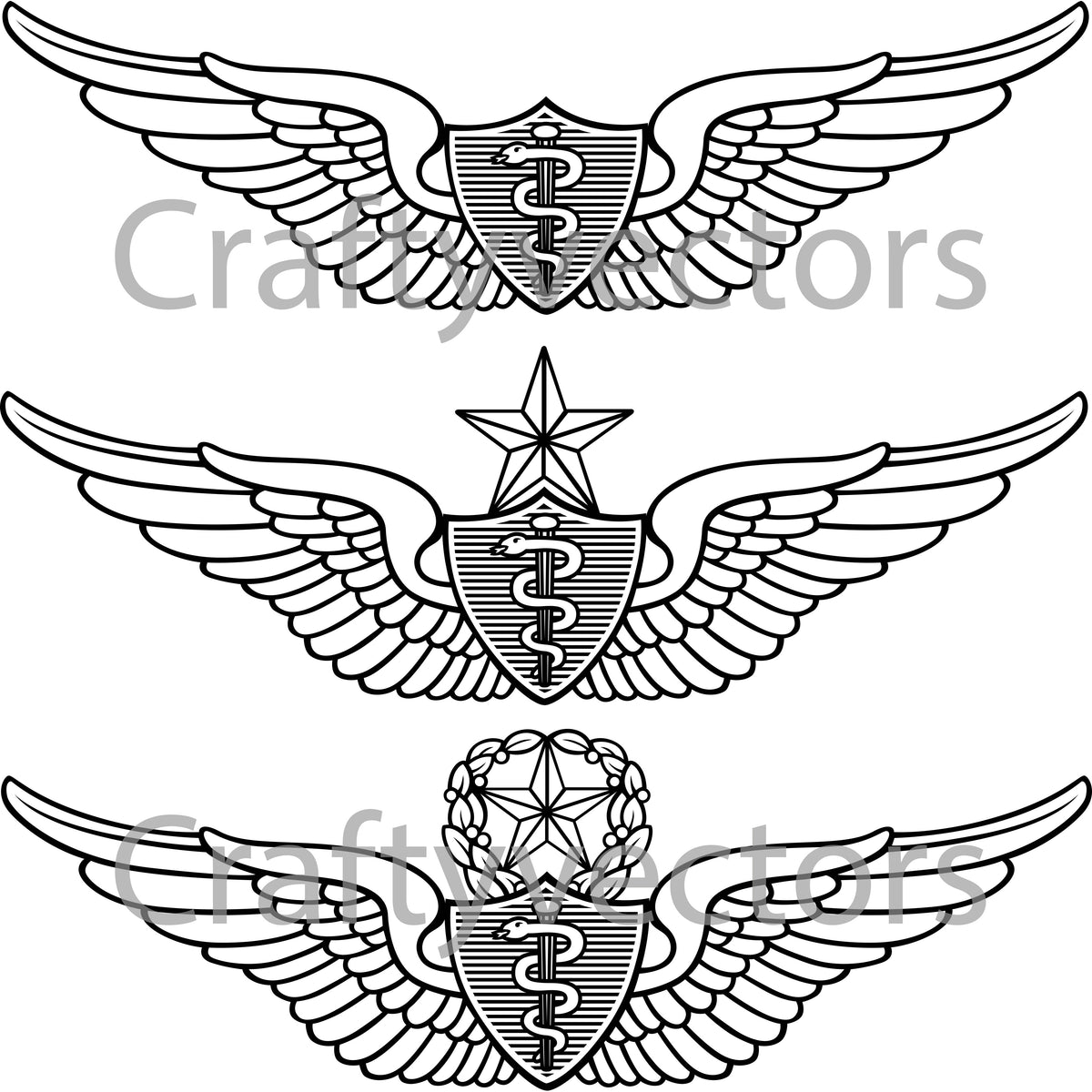 Army Flight Surgeon Badge Vector File – Crafty Vectors