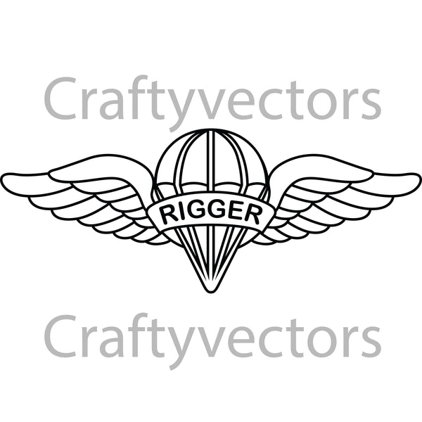Army Parachute Rigger Badge Vector File – Crafty Vectors