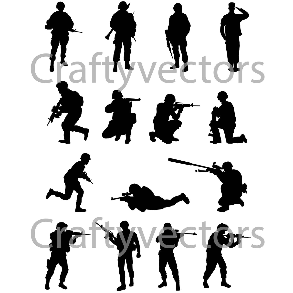Army Soldiers Male Vector File – Crafty Vectors