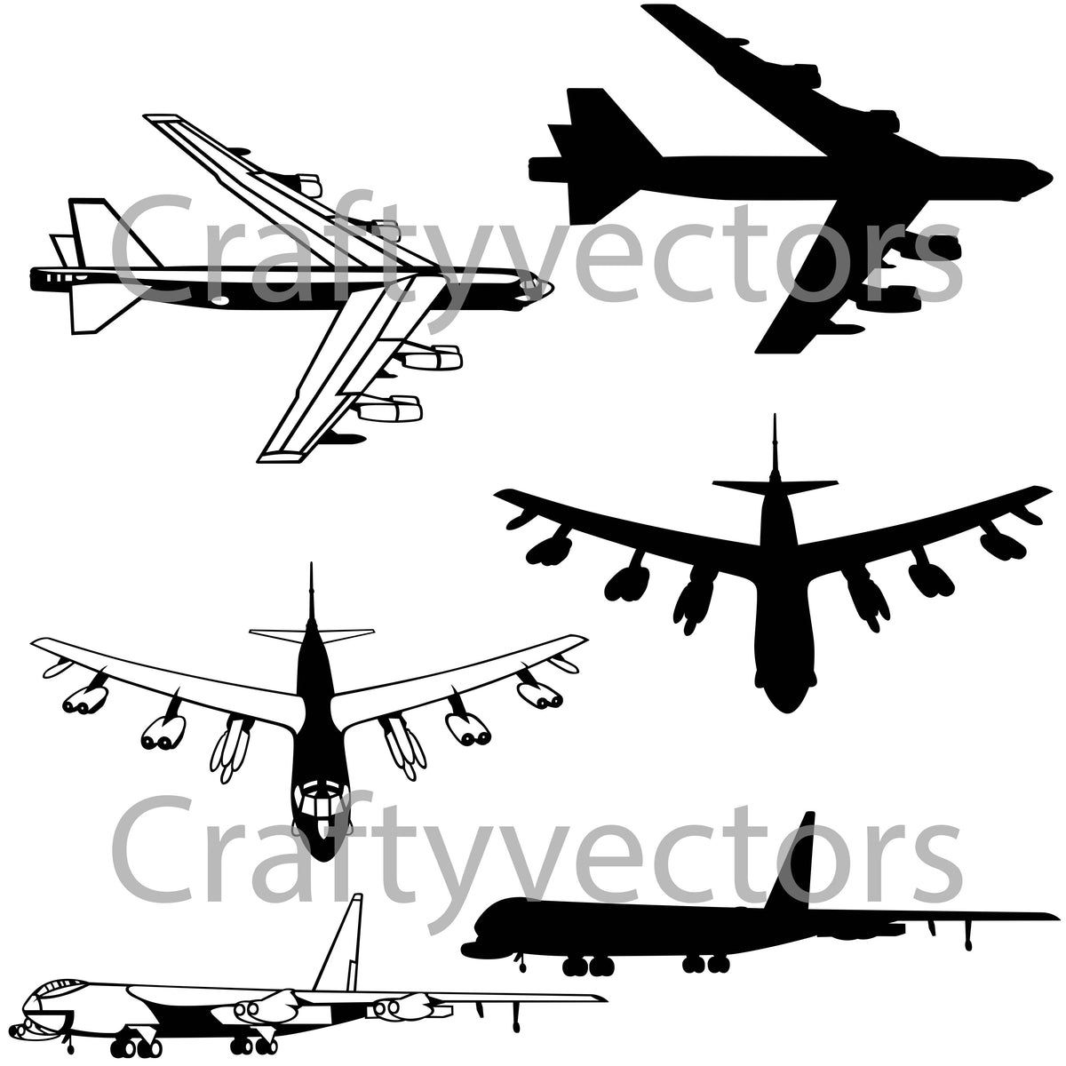 Boeing B-52 Stratofortress Vector File – Crafty Vectors