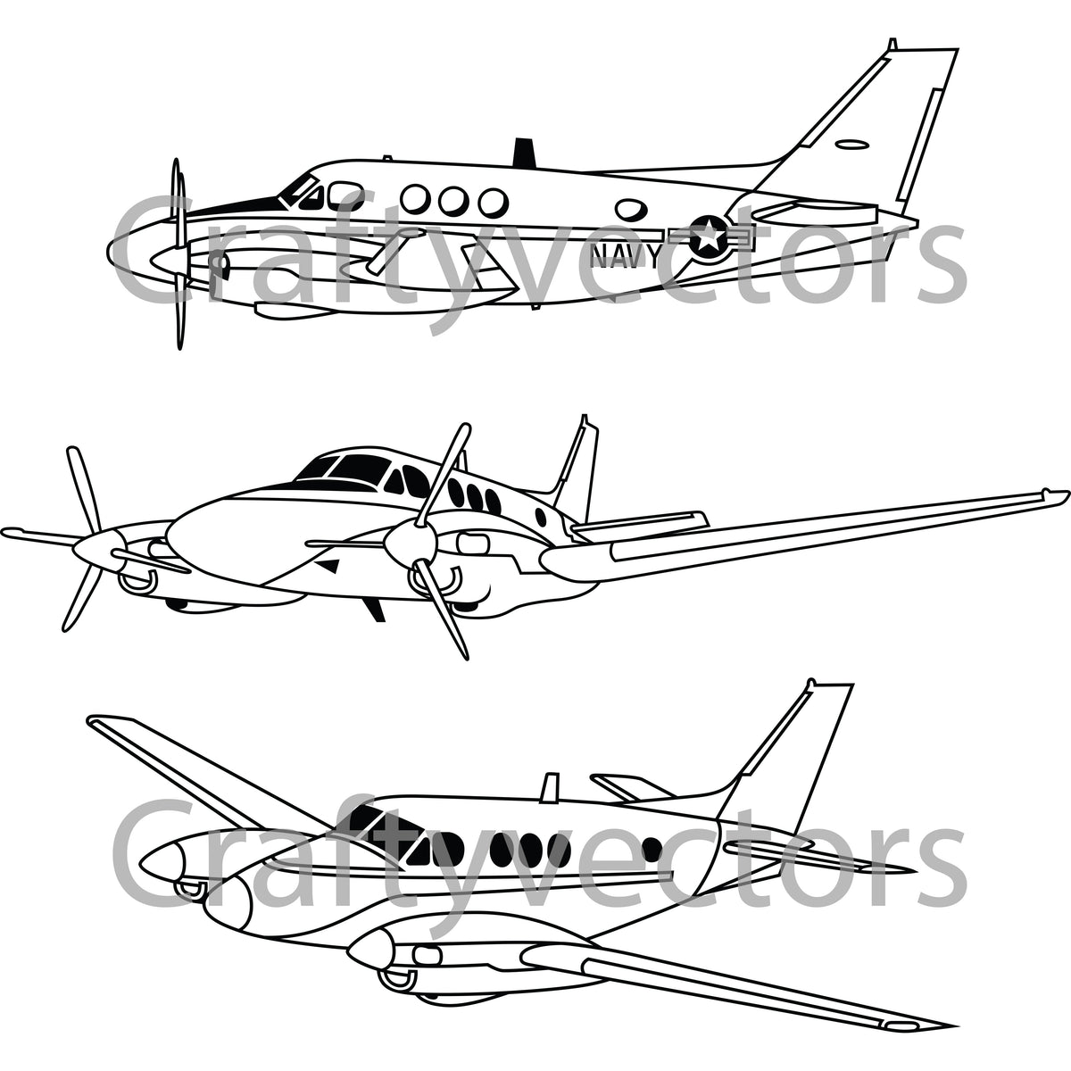 Beechcraft T-44 Pegasus Vector File – Crafty Vectors