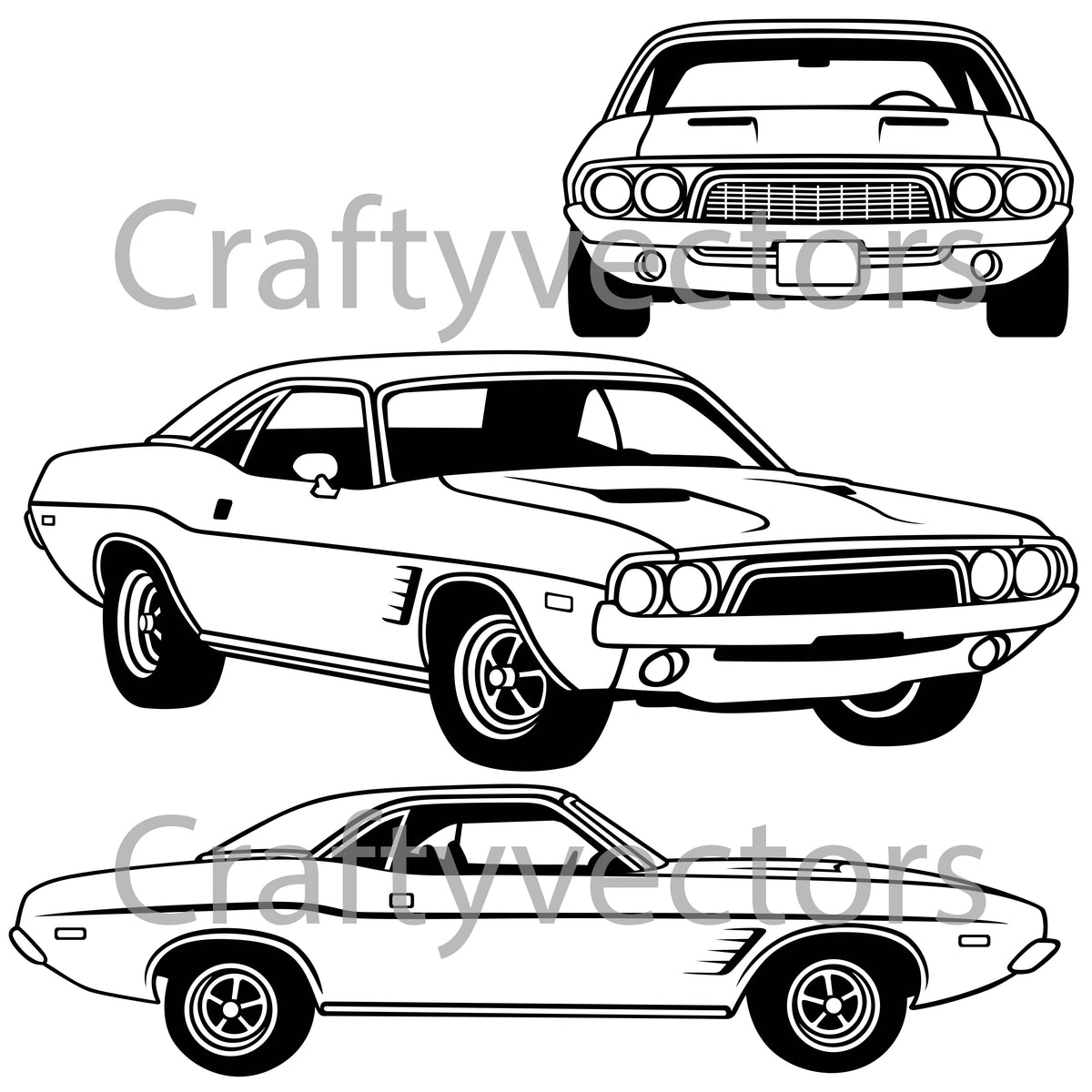Dodge Challenger 1973 Vector – Crafty Vectors