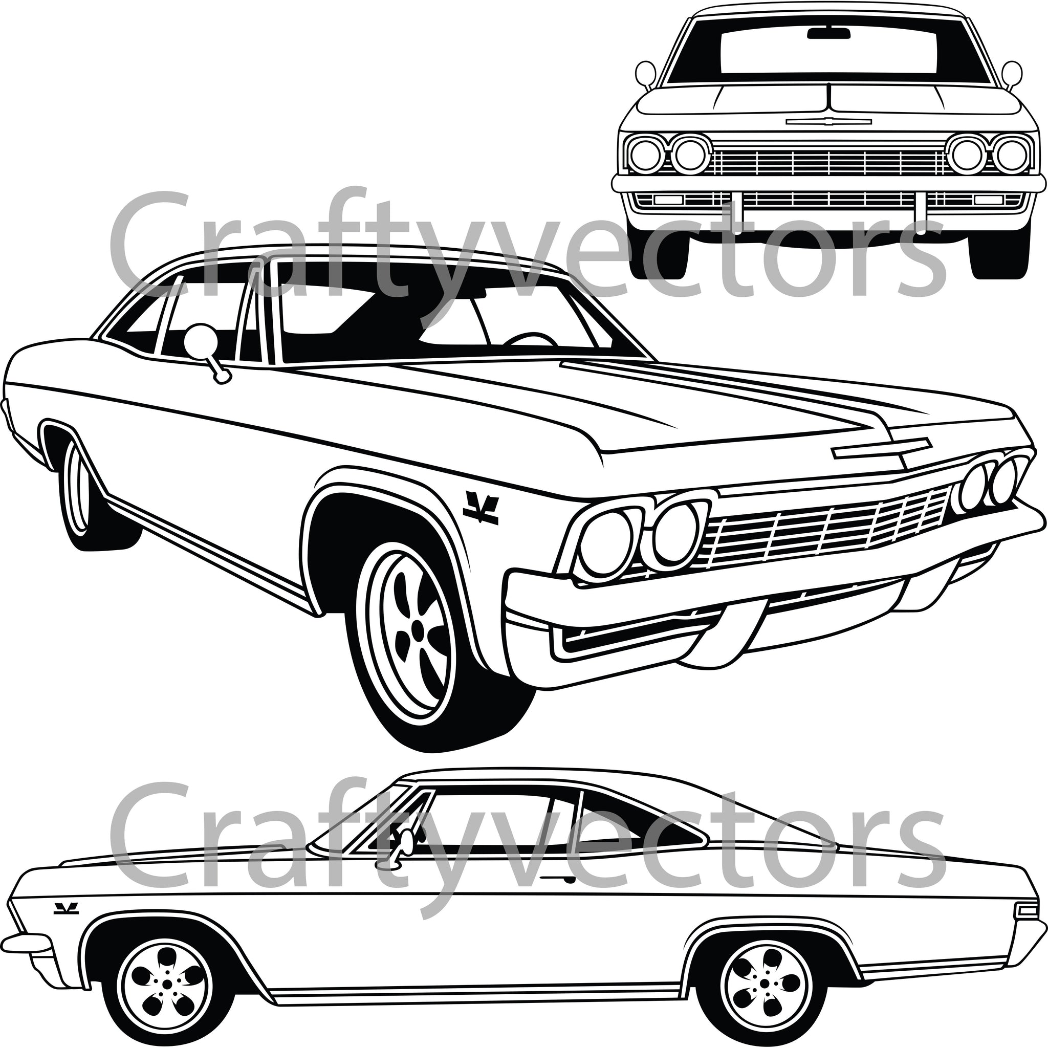 Chevrolet Impala SS 1965 Vector – Crafty Vectors
