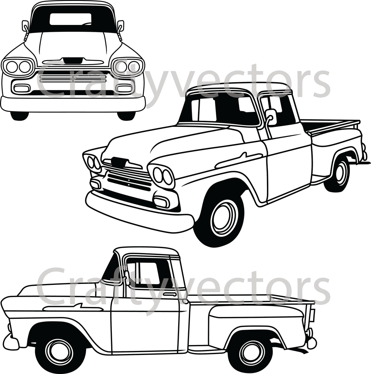 Chevrolet 3100 1958 Vector – Crafty Vectors