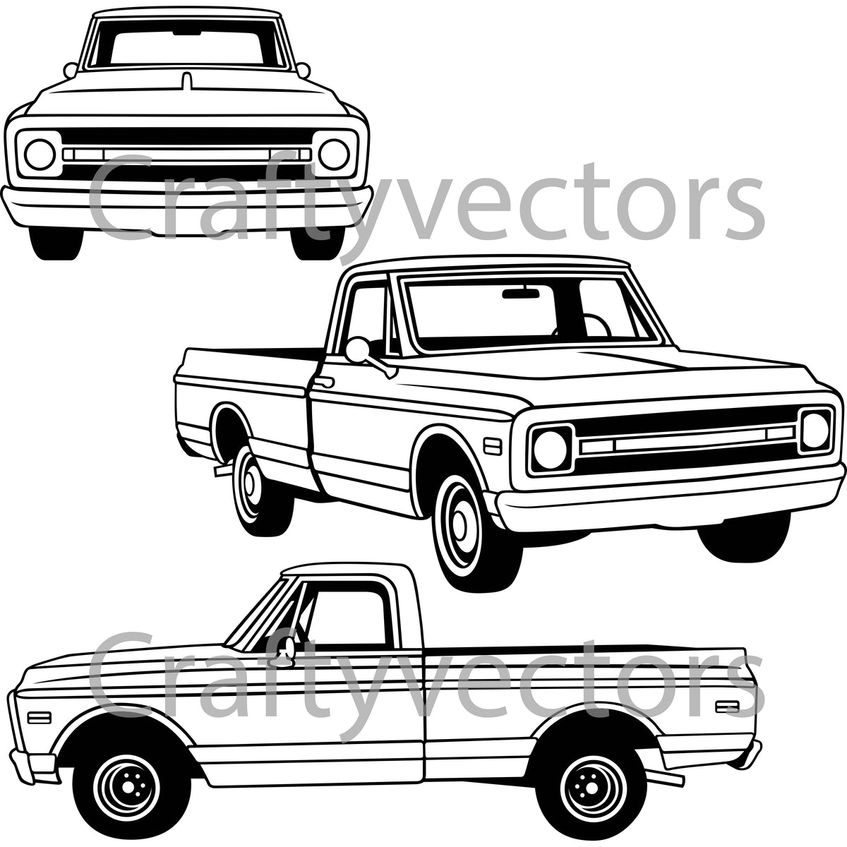 Chevrolet C10 1969 Vector – Crafty Vectors