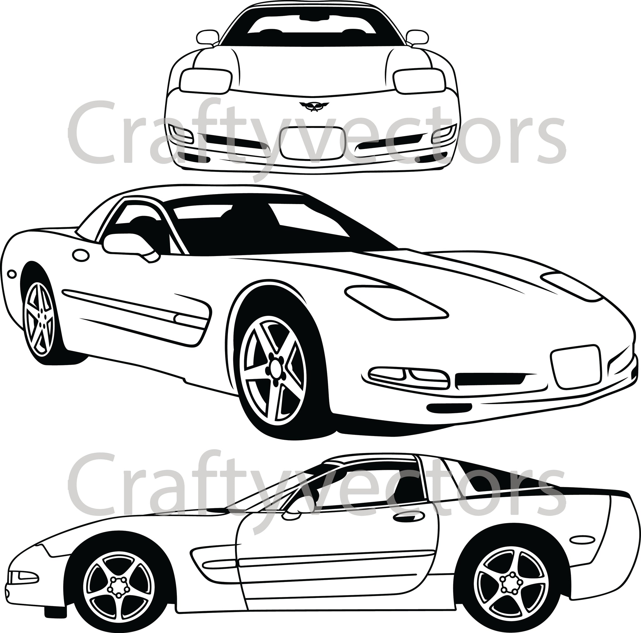Chevrolet Corvette 2002 Vector – Crafty Vectors