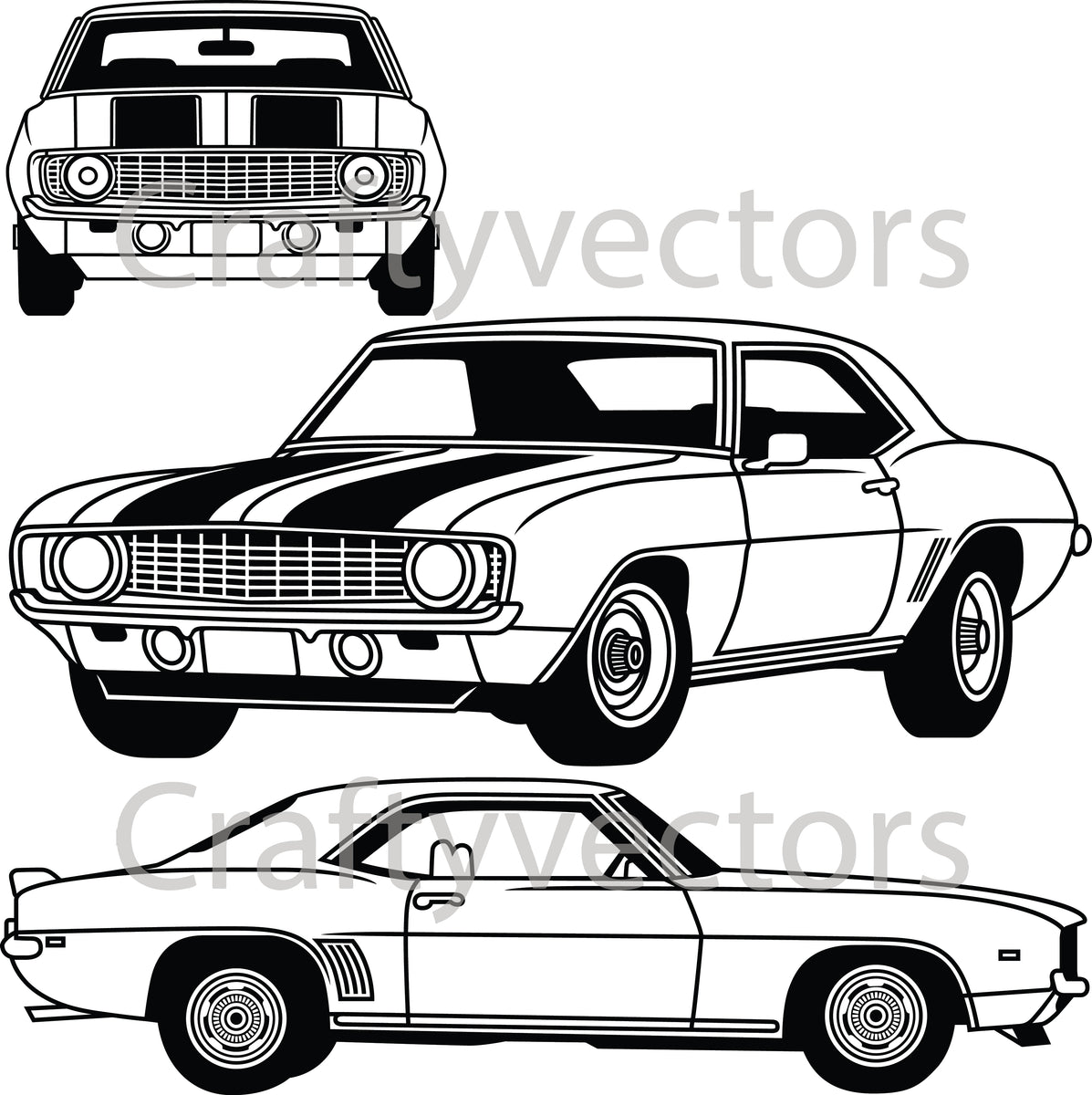 Chevrolet Camaro 1969 Z28 Vector – Crafty Vectors