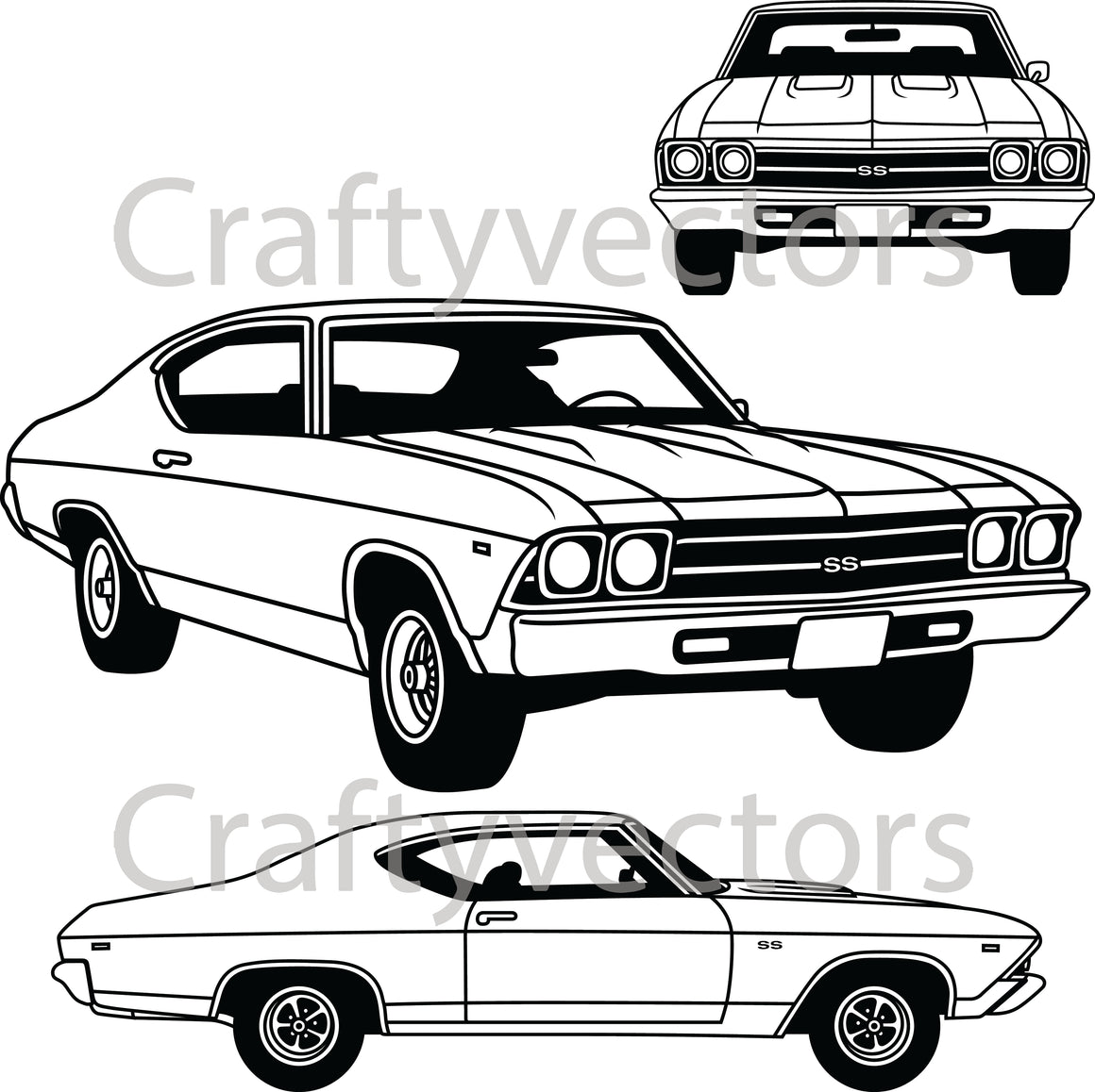 Chevrolet Car Vector Cut Files | SVG, DXF, PNG JPEG & EPS – Crafty Vectors